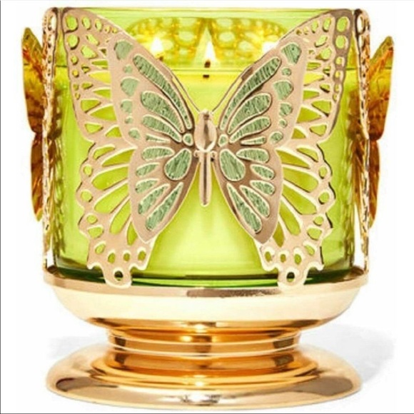 Bath And Body Works Accents Bath And Body Works Gold Butterfly 3 Wick